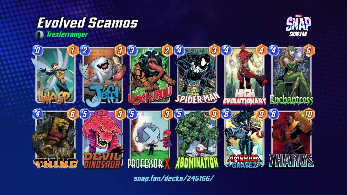 Evolved Scamos by Trexlerranger - Marvel Snap Decks - snap.fan