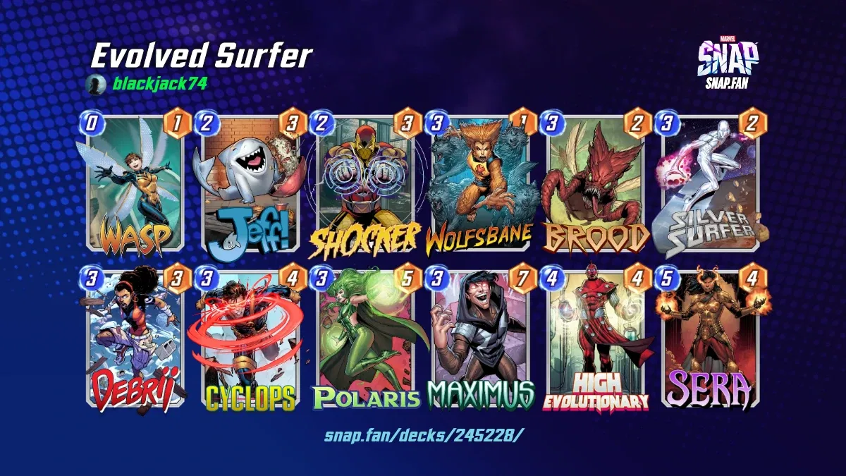 Evolved Surfer by blackjack74 - Marvel Snap Decks - snap.fan