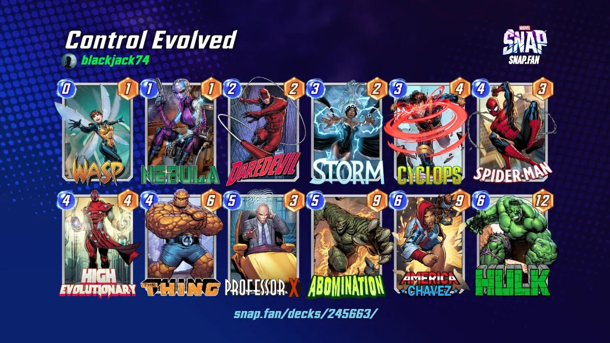 Control Evolved by blackjack74 - Marvel Snap Decks - snap.fan