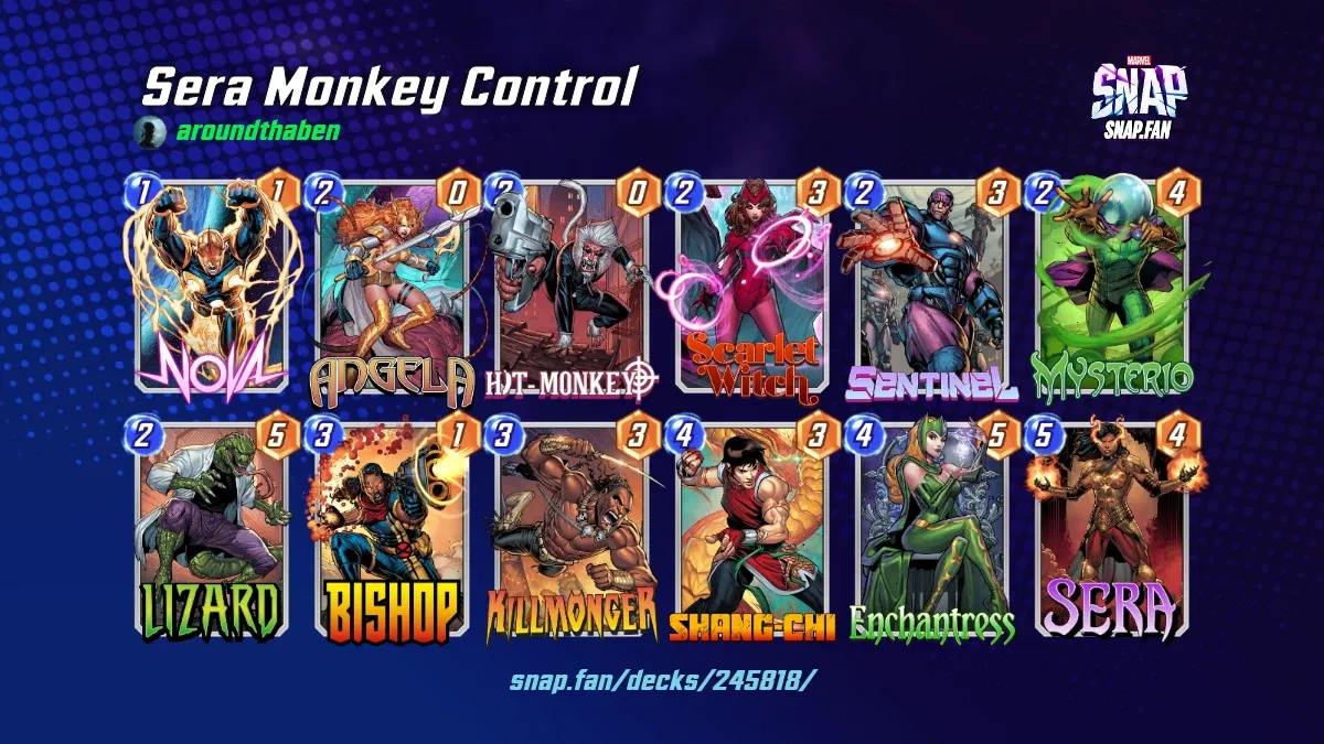 Sera Monkey Control by aroundthaben - Marvel Snap Decks - snap.fan