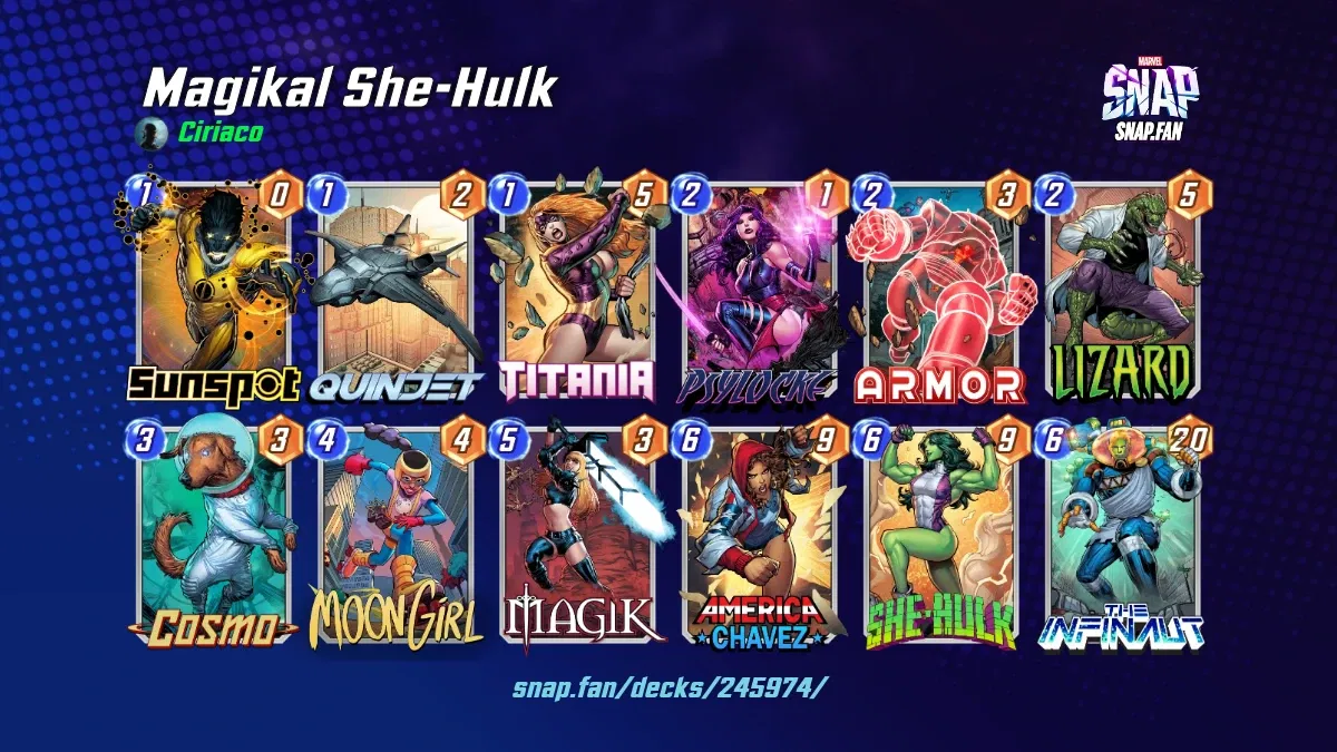 Magikal She-Hulk by Ciriaco - Marvel Snap Decks - snap.fan