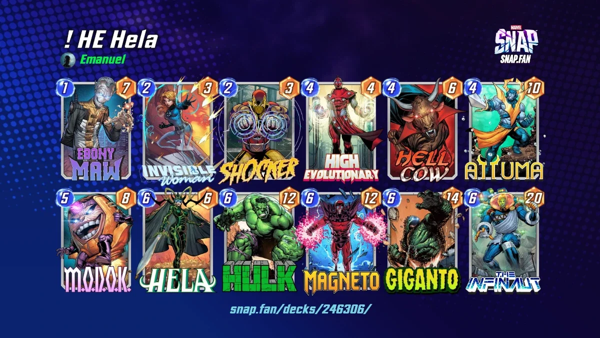 ! HE Hela by Emanuel - Marvel Snap Decks - snap.fan