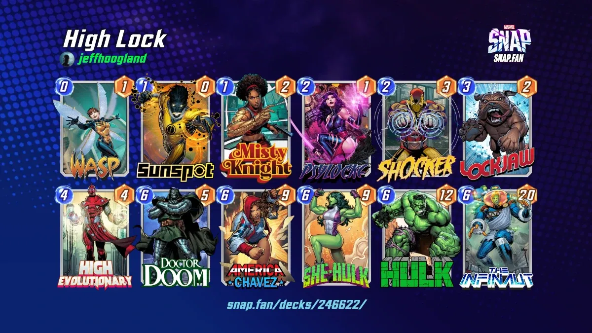 High Lock by jeffhoogland - Marvel Snap Decks - snap.fan