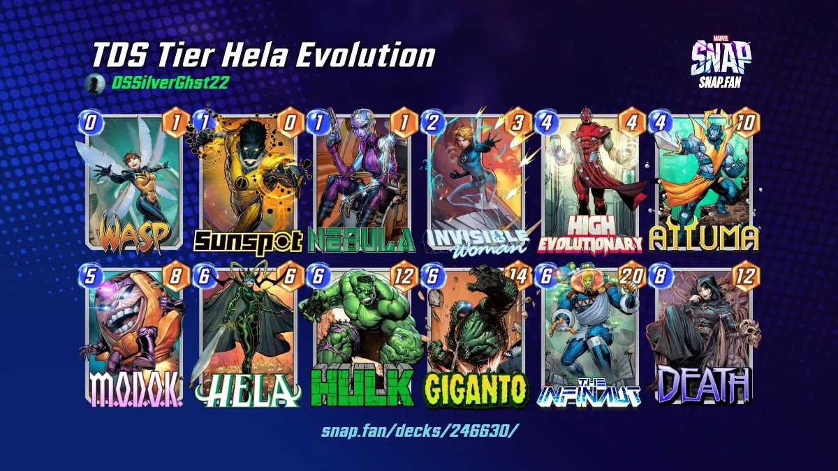 TDS Tier Hela Evolution by DSSilverGhst22 - Marvel Snap Decks - snap.fan