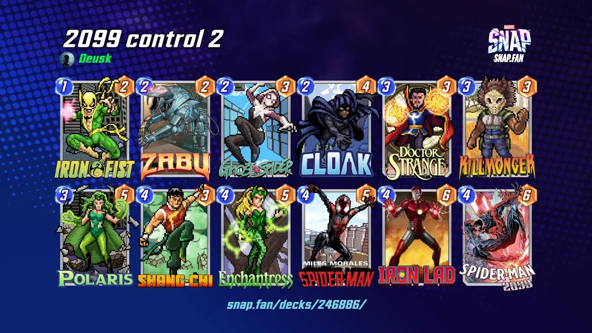 2099 control 2 by Deusk - Marvel Snap Decks - snap.fan