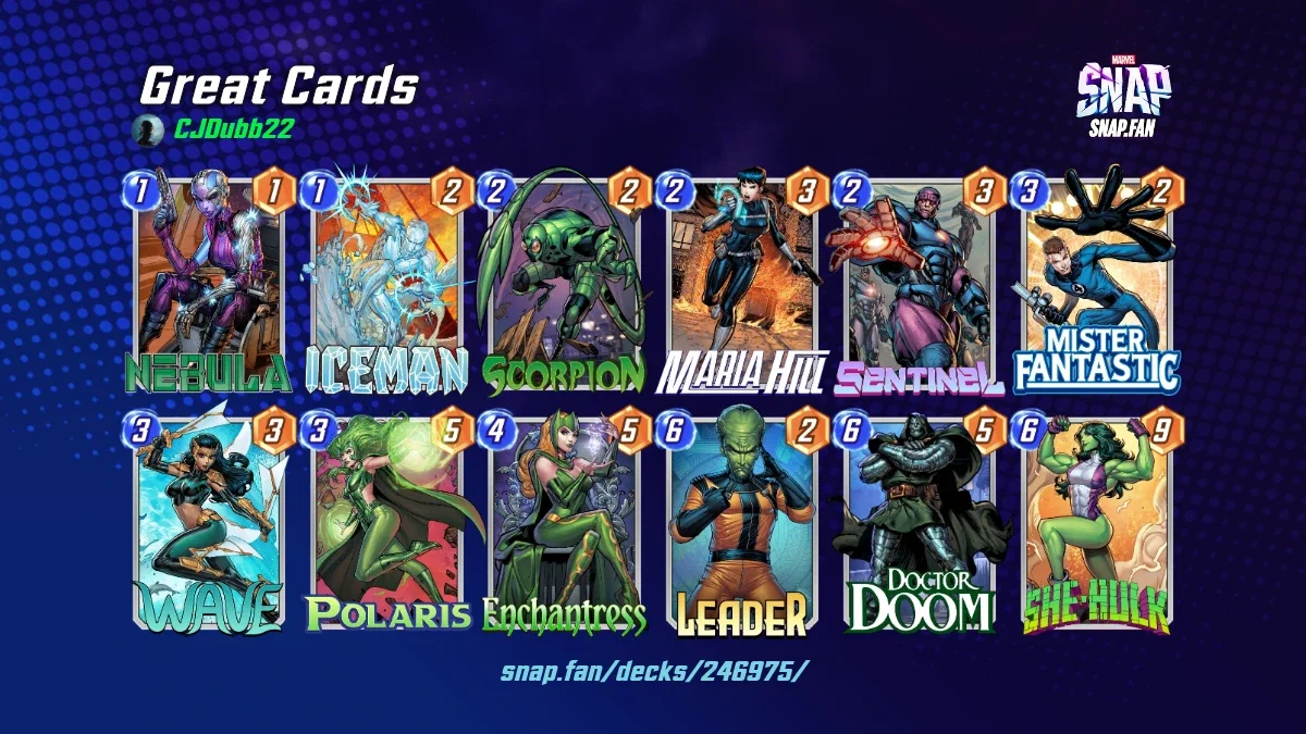 Great Cards by CJDubb22 - Marvel Snap Decks - snap.fan