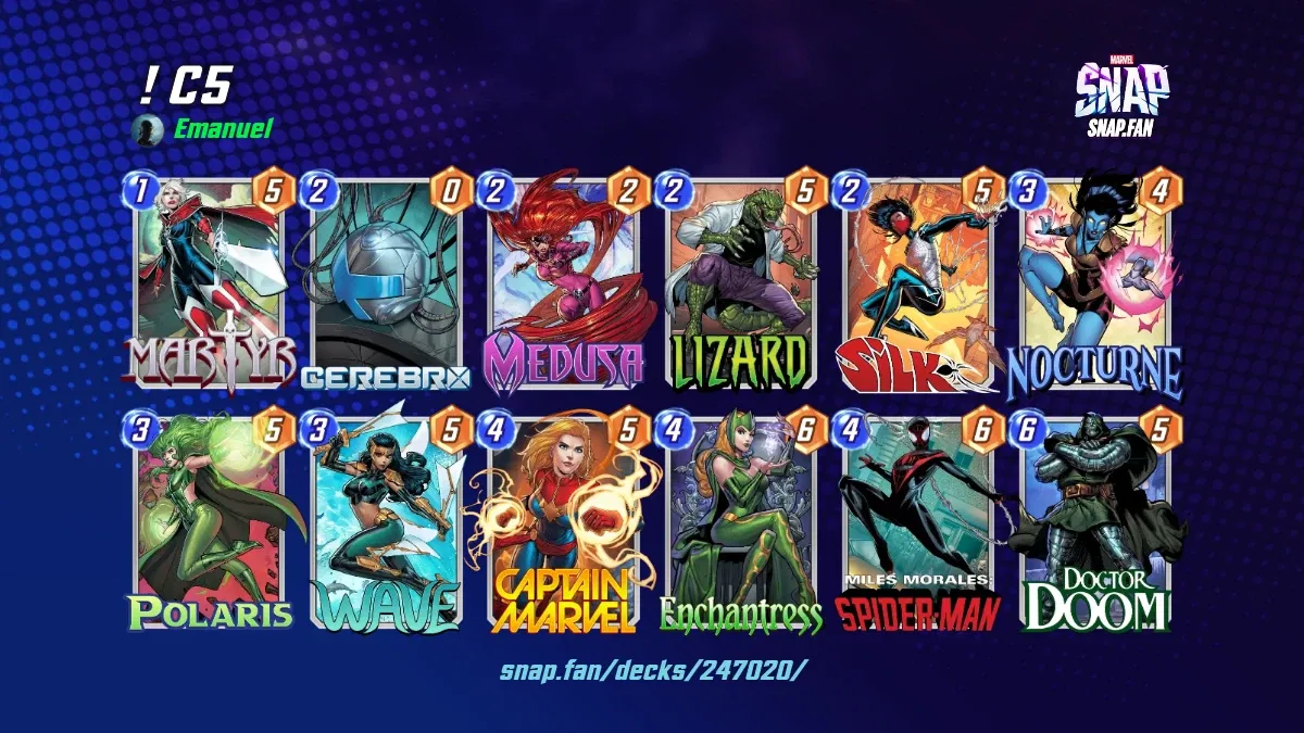 ! AA GOD C5 by Emanuel - Marvel Snap Decks - snap.fan