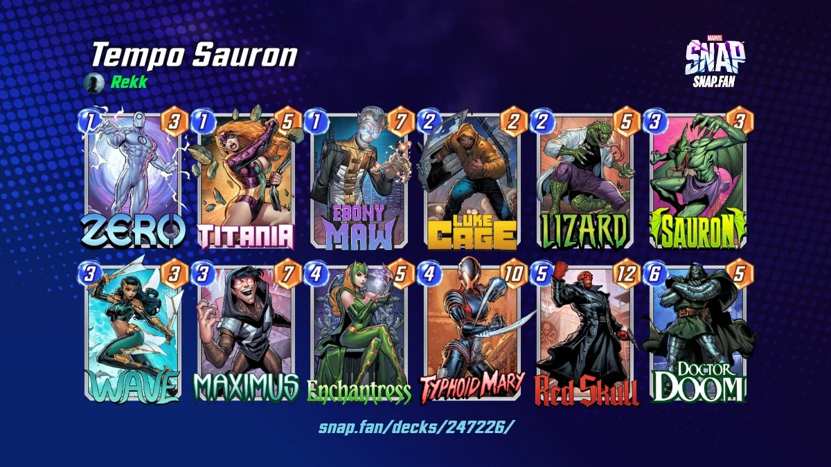 Tempo Sauron by Rekk - Marvel Snap Decks - snap.fan