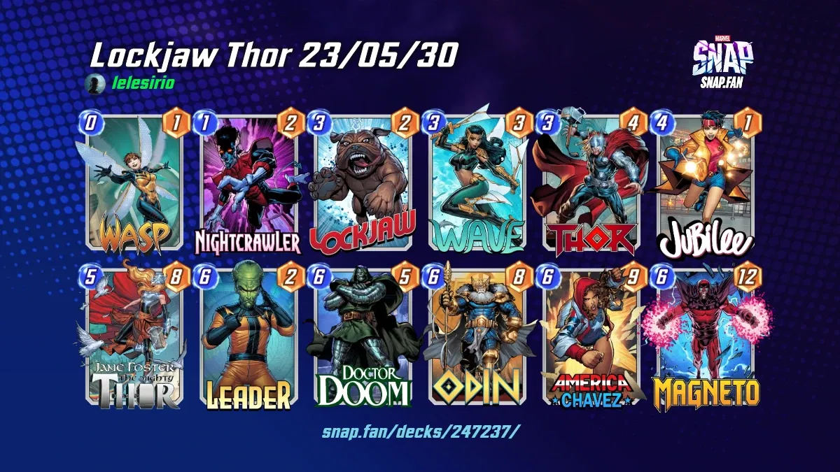 Lockjaw Thor 23/05/30 by lelesirio - Marvel Snap Decks - snap.fan