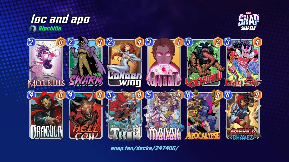 loc and apo by Ripchilla - Marvel Snap Decks - snap.fan