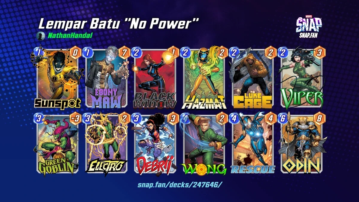 Lempar Batu "No Power" by NathanHandal - Marvel Snap Decks - snap.fan