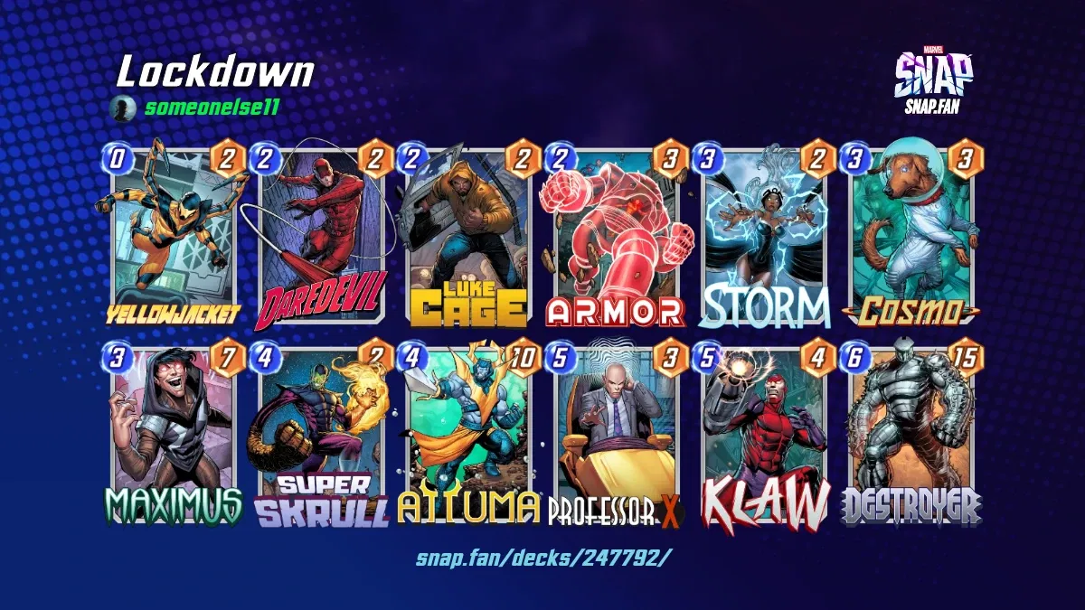 Lockdown by someonelse11 - Marvel Snap Decks - snap.fan