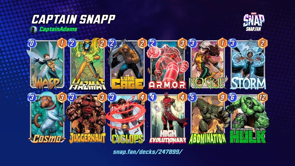 CAPTAIN SNAPP by CaptainAdams - Marvel Snap Decks - snap.fan