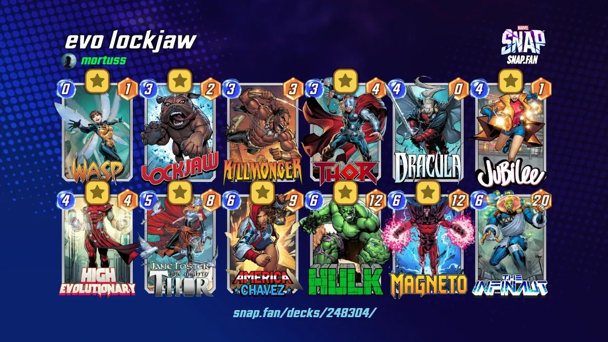 evo lockjaw by mortuss - Marvel Snap Decks - snap.fan