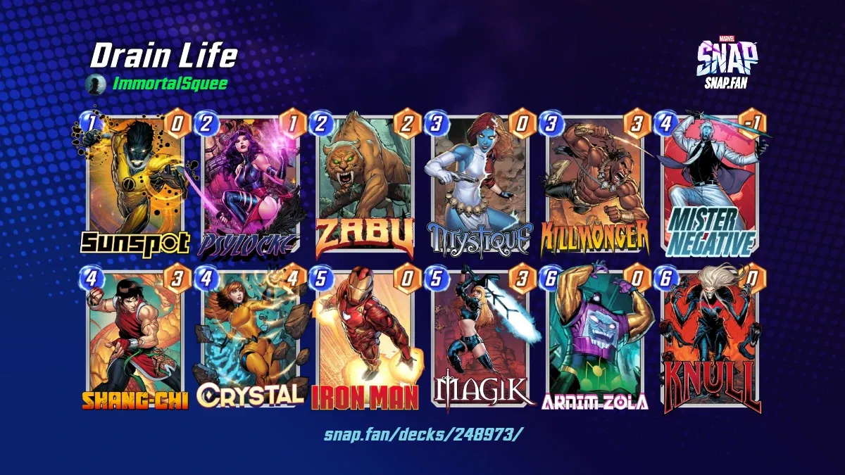 Drain Life by ImmortalSquee - Marvel Snap Decks - snap.fan