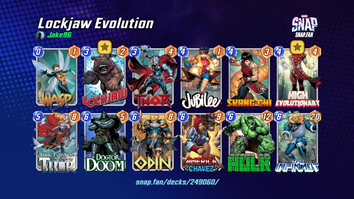 Lockjaw Evolution by Jake96 - Marvel Snap Decks - snap.fan