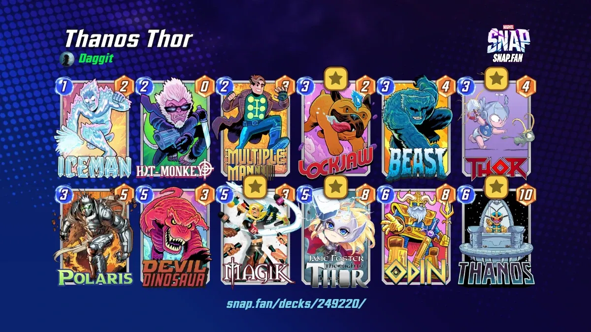 Thanos Thor by Daggit - Marvel Snap Decks - snap.fan