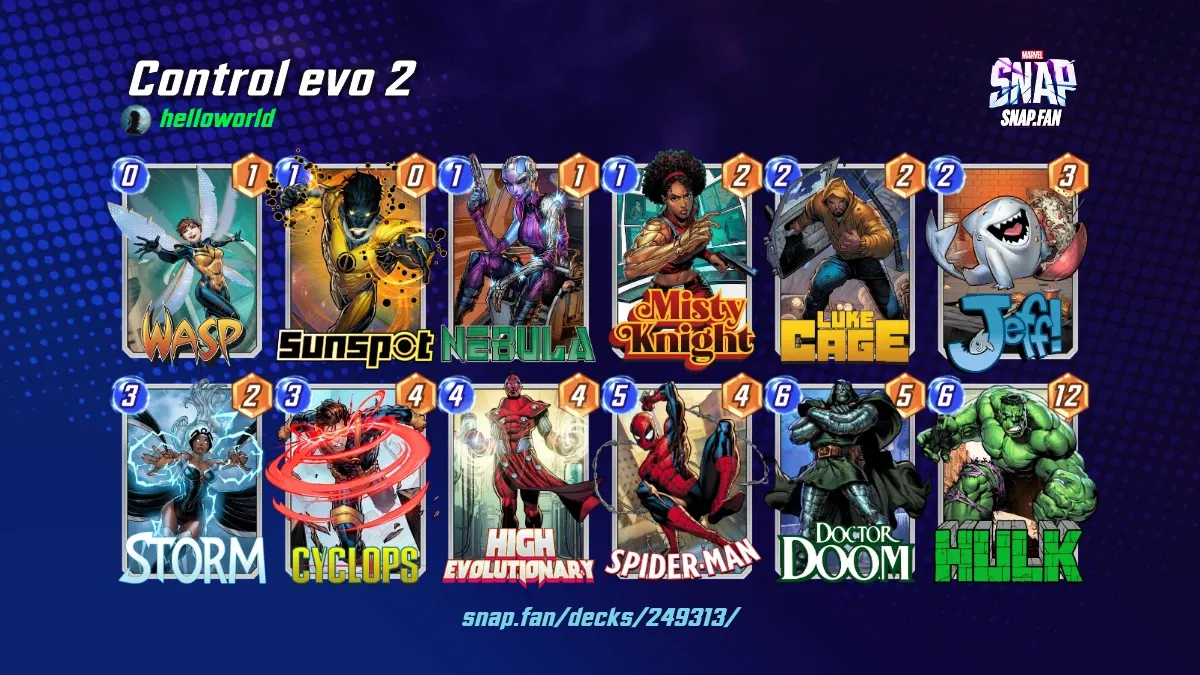 Control evo 2 by helloworld - Marvel Snap Decks - snap.fan