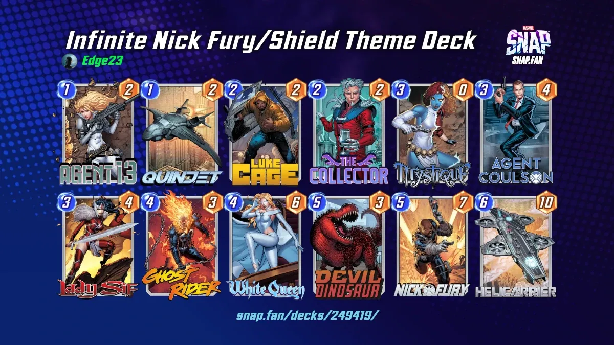 Infinite Nick Fury/Shield Theme Deck by Edge23 - Marvel Snap Decks - snap.fan