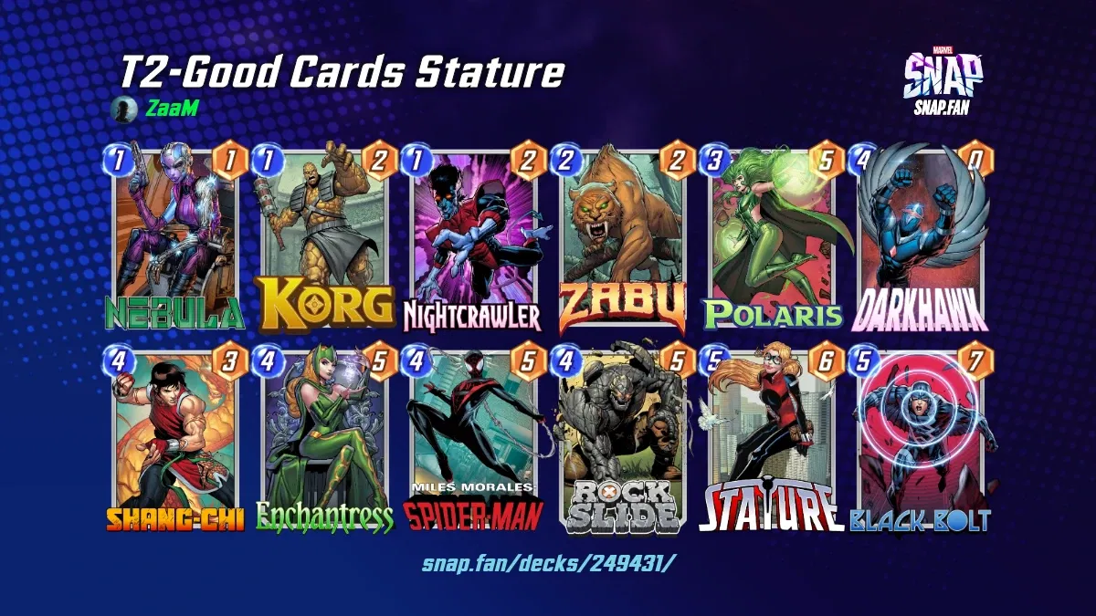 T2-Good Cards Stature by ZaaM - Marvel Snap Decks - snap.fan
