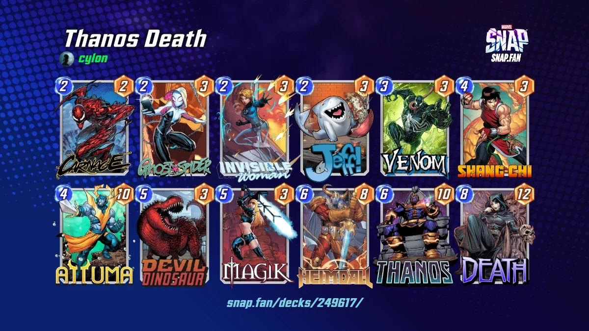 Thanos Death by cylon - Marvel Snap Decks - snap.fan