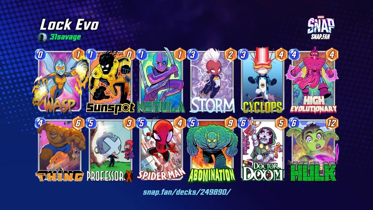 Lock Evo by 31savage - Marvel Snap Decks - snap.fan