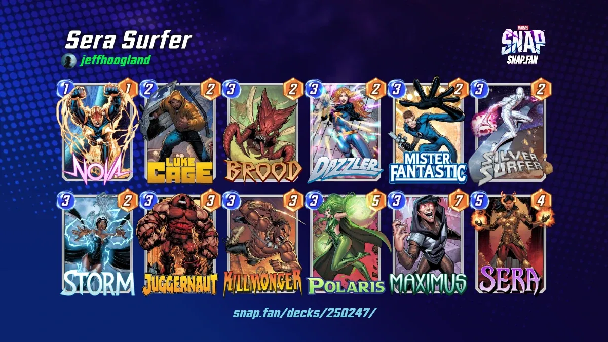 Sera Surfer by jeffhoogland - Marvel Snap Decks - snap.fan