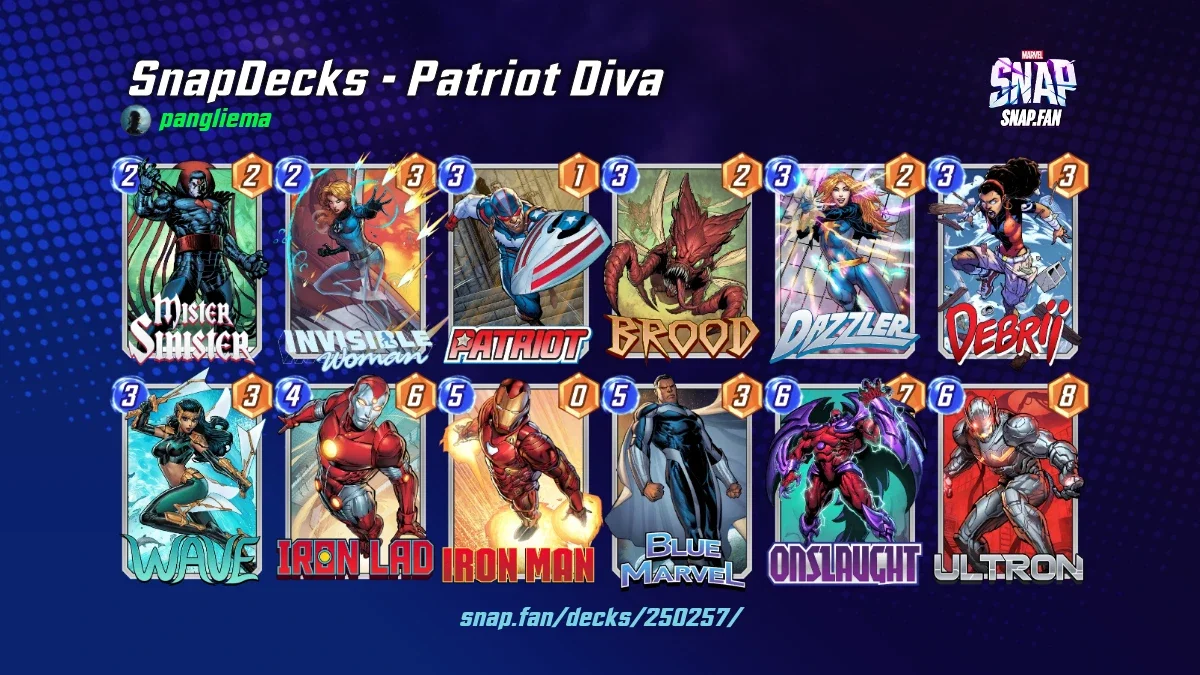 SnapDecks - Patriot Diva by pangliema - Marvel Snap Decks - snap.fan