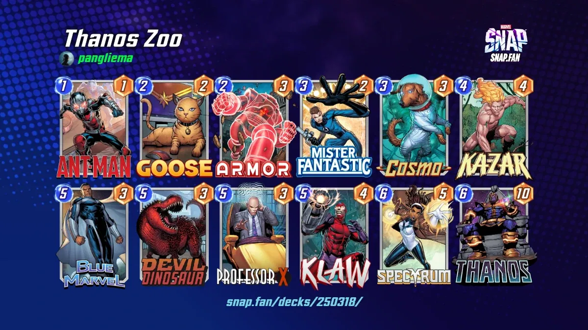 Thanos Zoo by pangliema - Marvel Snap Decks - snap.fan