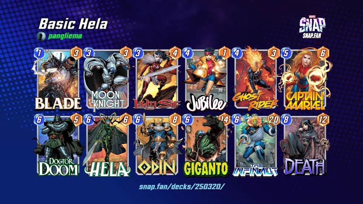 Basic Hela by pangliema - Marvel Snap Decks - snap.fan