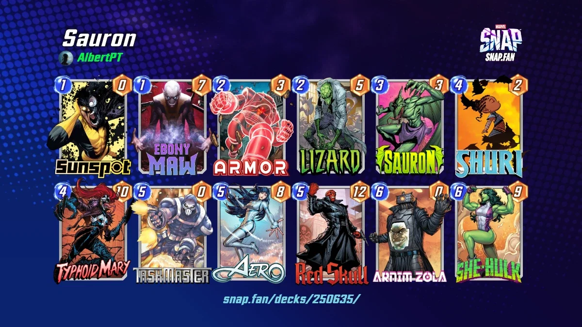 Sauron by AlbertPT - Marvel Snap Decks - snap.fan