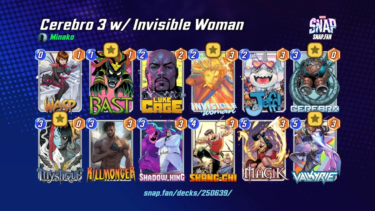 Cerebro 3 w/ Invisible Woman by Minako - Marvel Snap Decks - snap.fan