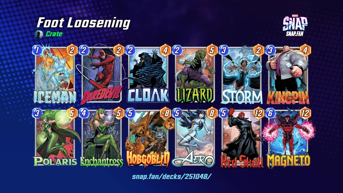 Foot Loosening by Crate - Marvel Snap Decks - snap.fan