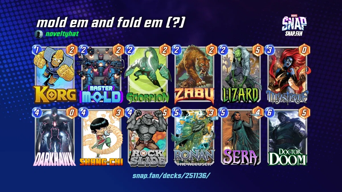 mold em and fold em (?) by noveltyhat - Marvel Snap Decks - snap.fan