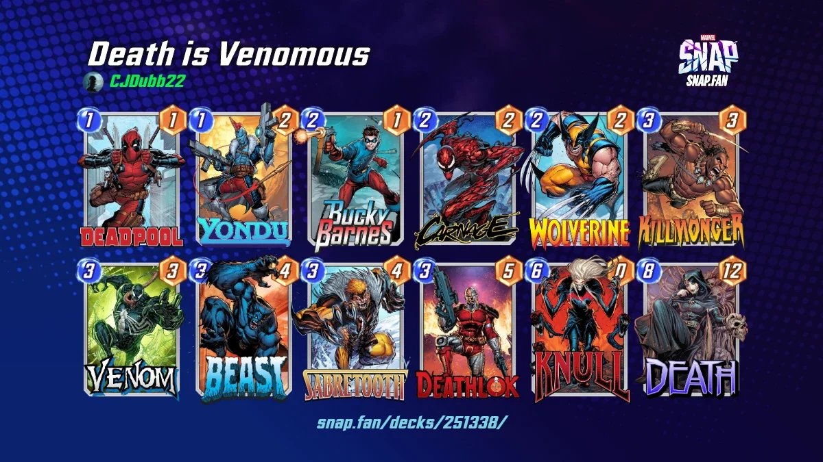 Death is Venomous by CJDubb22 - Marvel Snap Decks - snap.fan