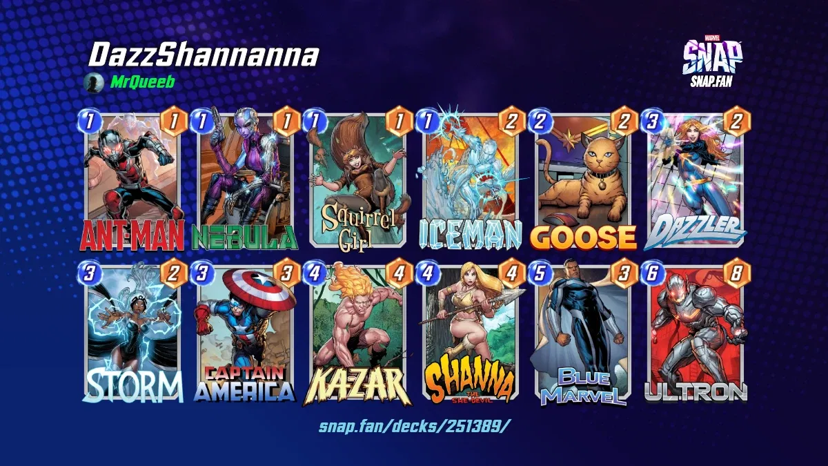 DazzShannanna by MrQueeb - Marvel Snap Decks - snap.fan