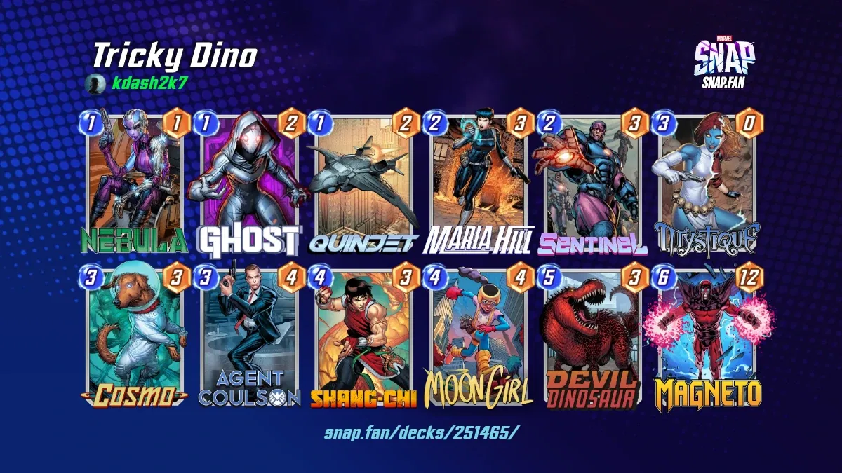 Tricky Dino by kdash2k7 - Marvel Snap Decks - snap.fan
