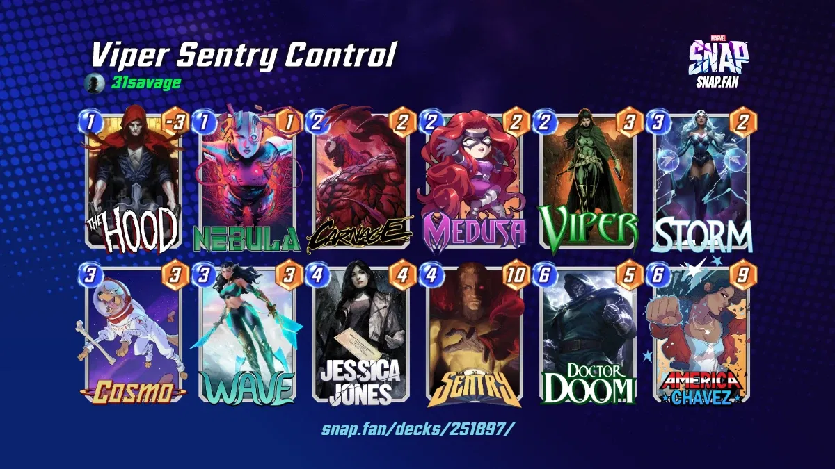 Viper Sentry Control by 31savage - Marvel Snap Decks - snap.fan