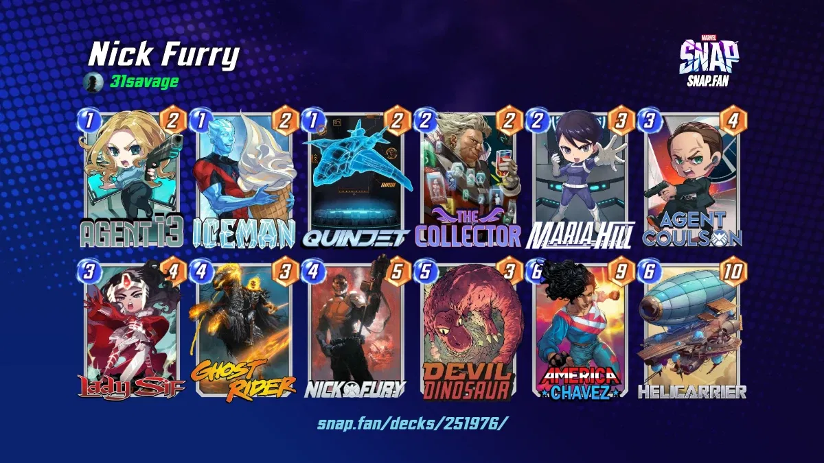 Nick Furry by 31savage - Marvel Snap Decks - snap.fan