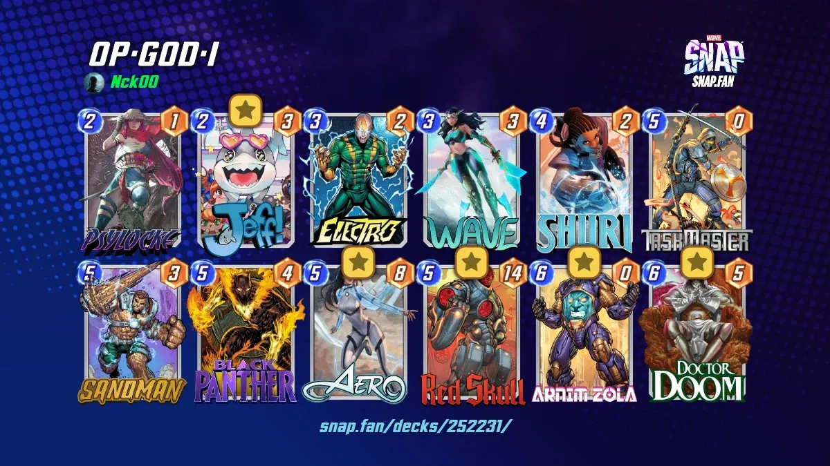 OP•GOD•I by Nck00 - Marvel Snap Decks - snap.fan