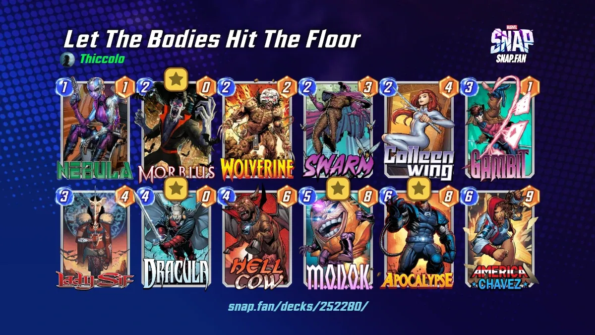 Let The Bodies Hit The Floor by Thiccolo - Marvel Snap Decks - snap.fan