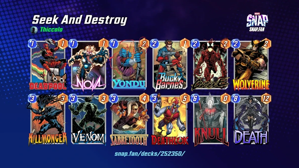 Seek And Destroy by Thiccolo - Marvel Snap Decks - snap.fan