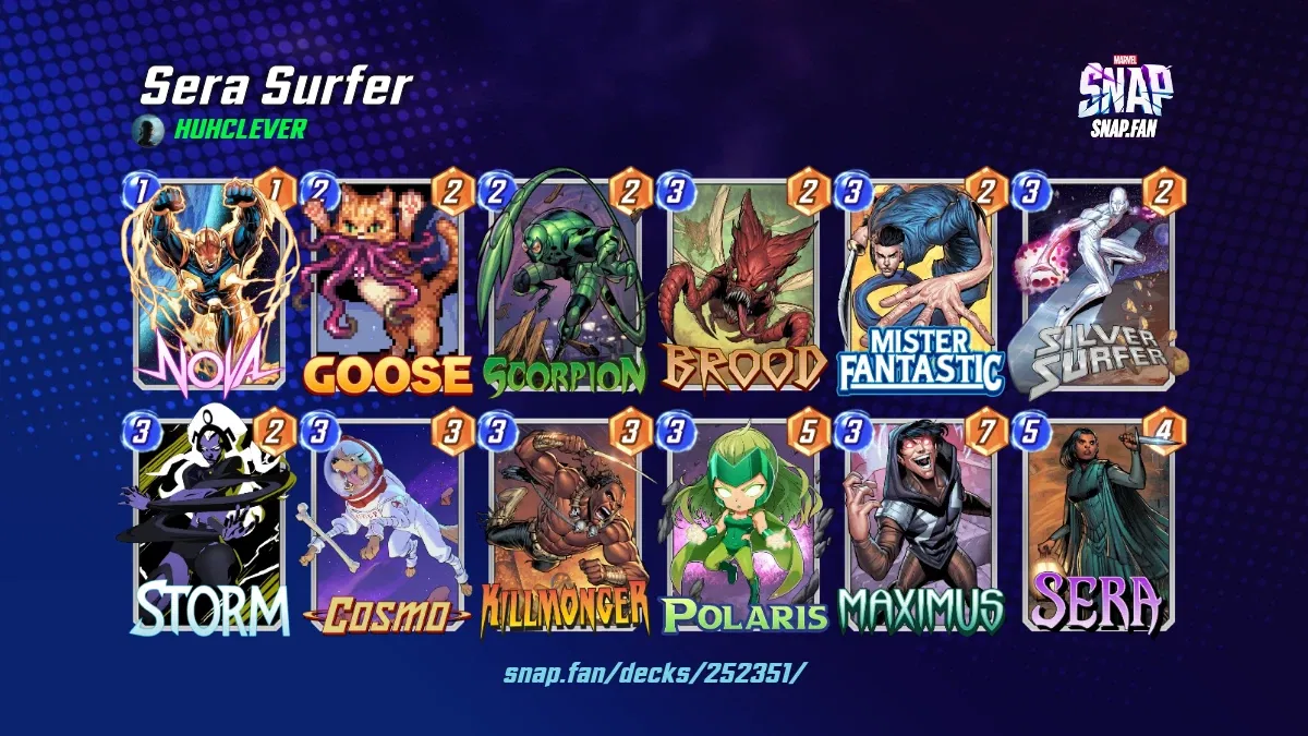 Sera Surfer by HUHCLEVER - Marvel Snap Decks - snap.fan