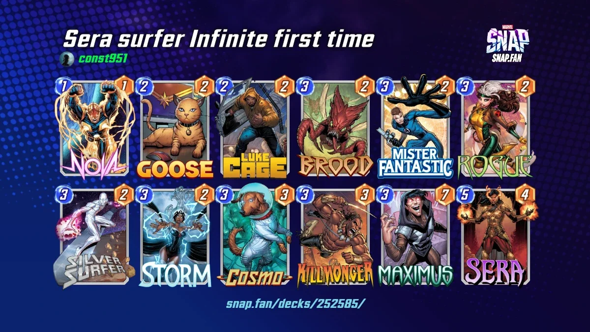 Sera surfer Infinite first time by const951 - Marvel Snap Decks - snap.fan