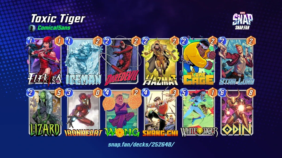 Toxic Tiger by ComicalSans - Marvel Snap Decks - snap.fan