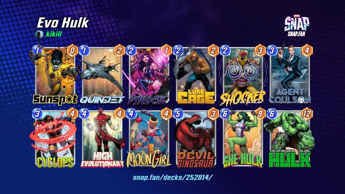 Evo Hulk by kikill - Marvel Snap Decks - snap.fan