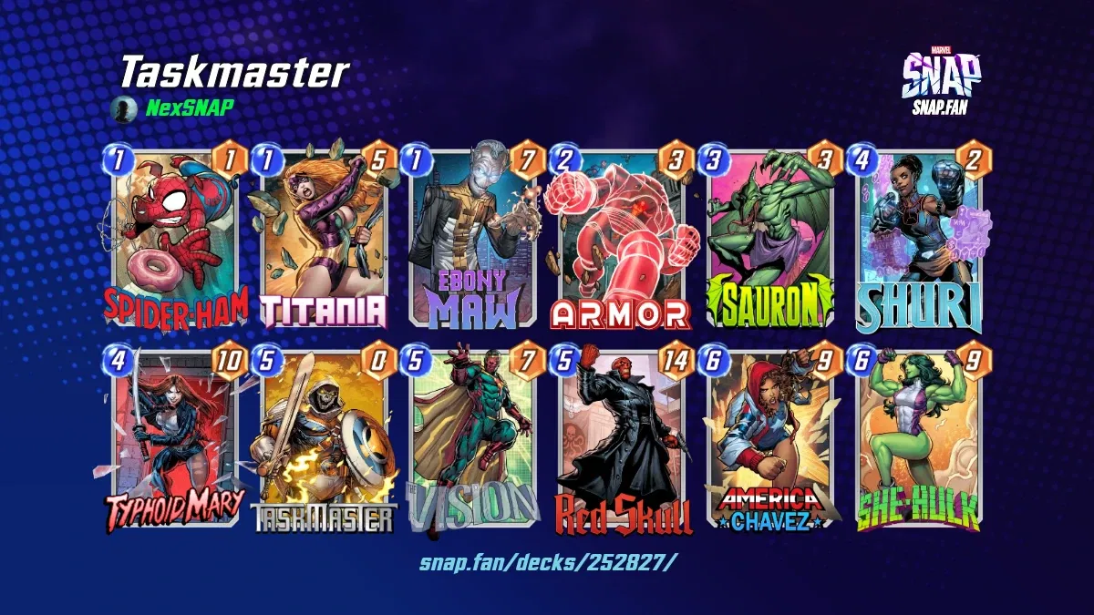 Taskmaster by NexSNAP - Marvel Snap Decks - snap.fan