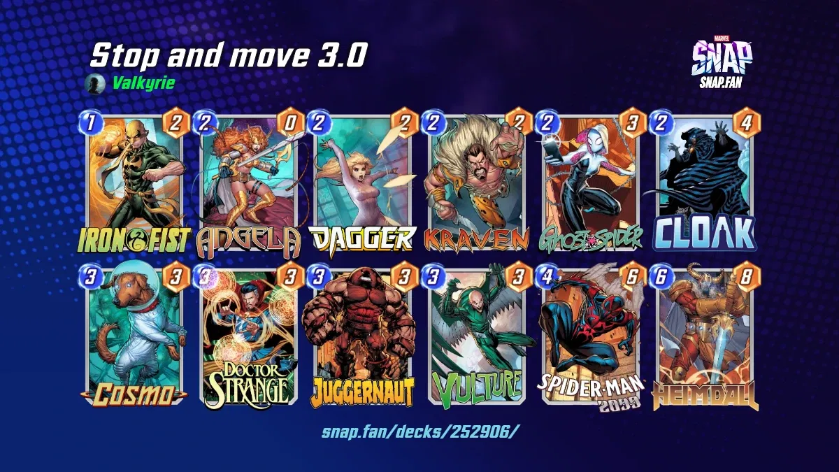 Stop and move 3.0 by VaIkyrie - Marvel Snap Decks - snap.fan
