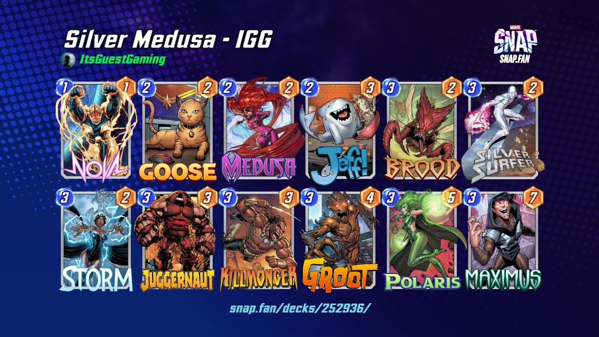Silver Medusa - IGG by ItsGuestGaming - Marvel Snap Decks - snap.fan