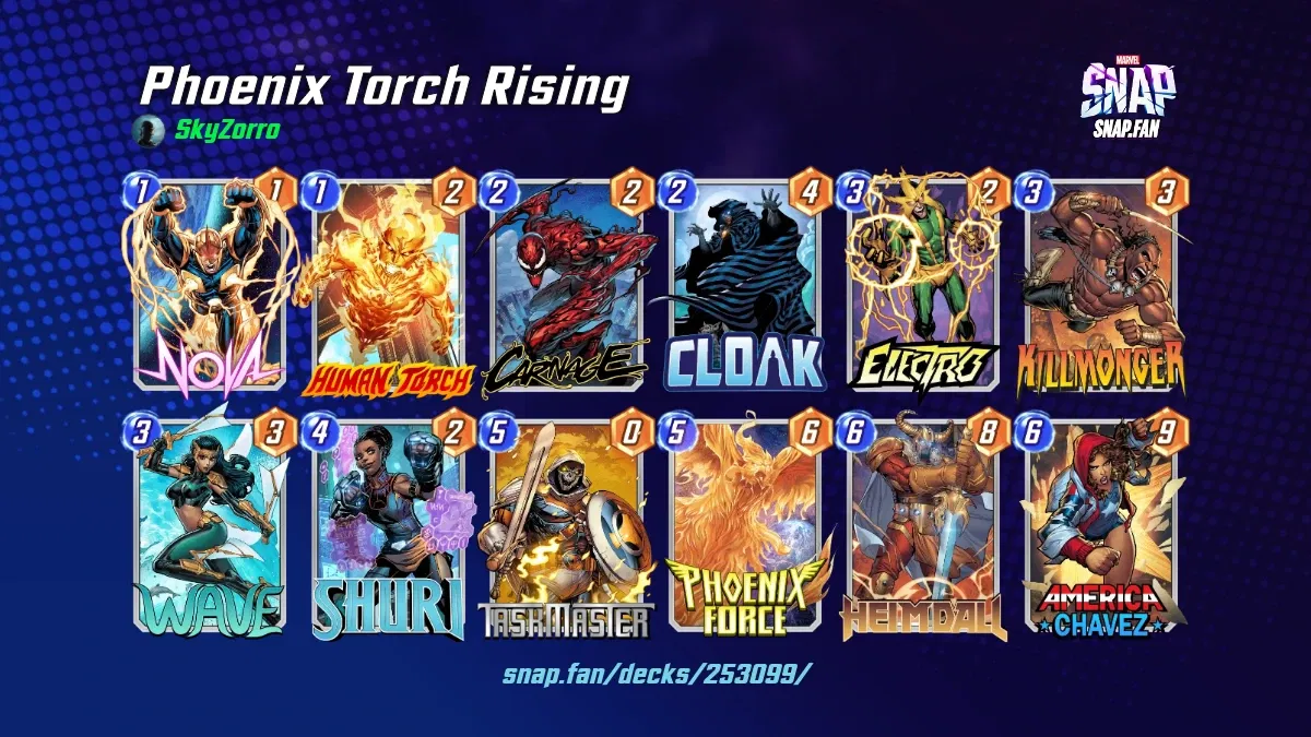 Phoenix Torch Rising by SkyZorro - Marvel Snap Decks - snap.fan